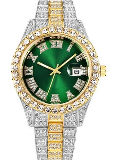 OLEVS Mens Ice Out Watches Big Rocks with Roman Numerals Fully Colorful ...