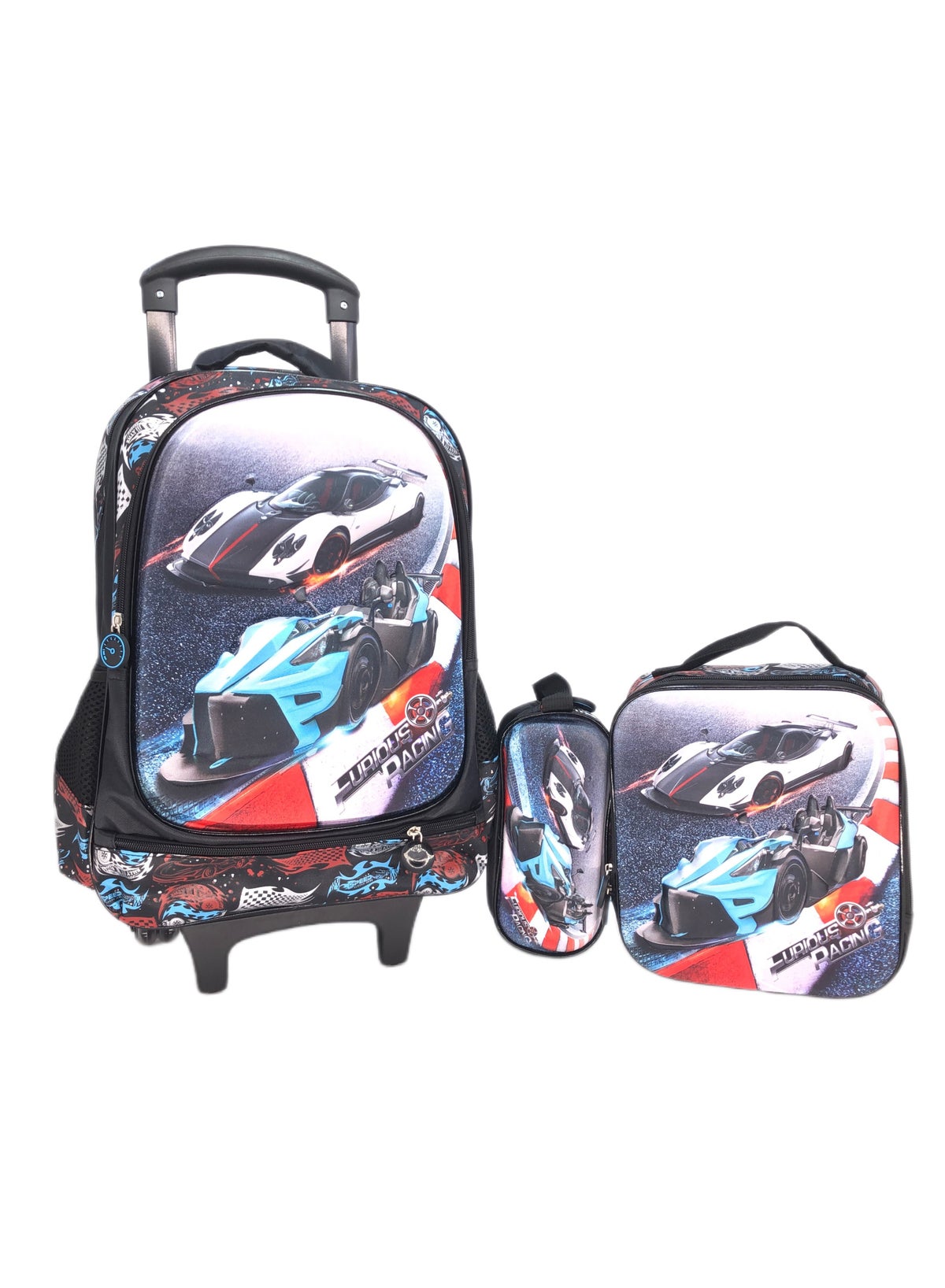 i-kola Stylish 18-Inch 3D Trolley Backpack: Cars Design, High-Quality ...