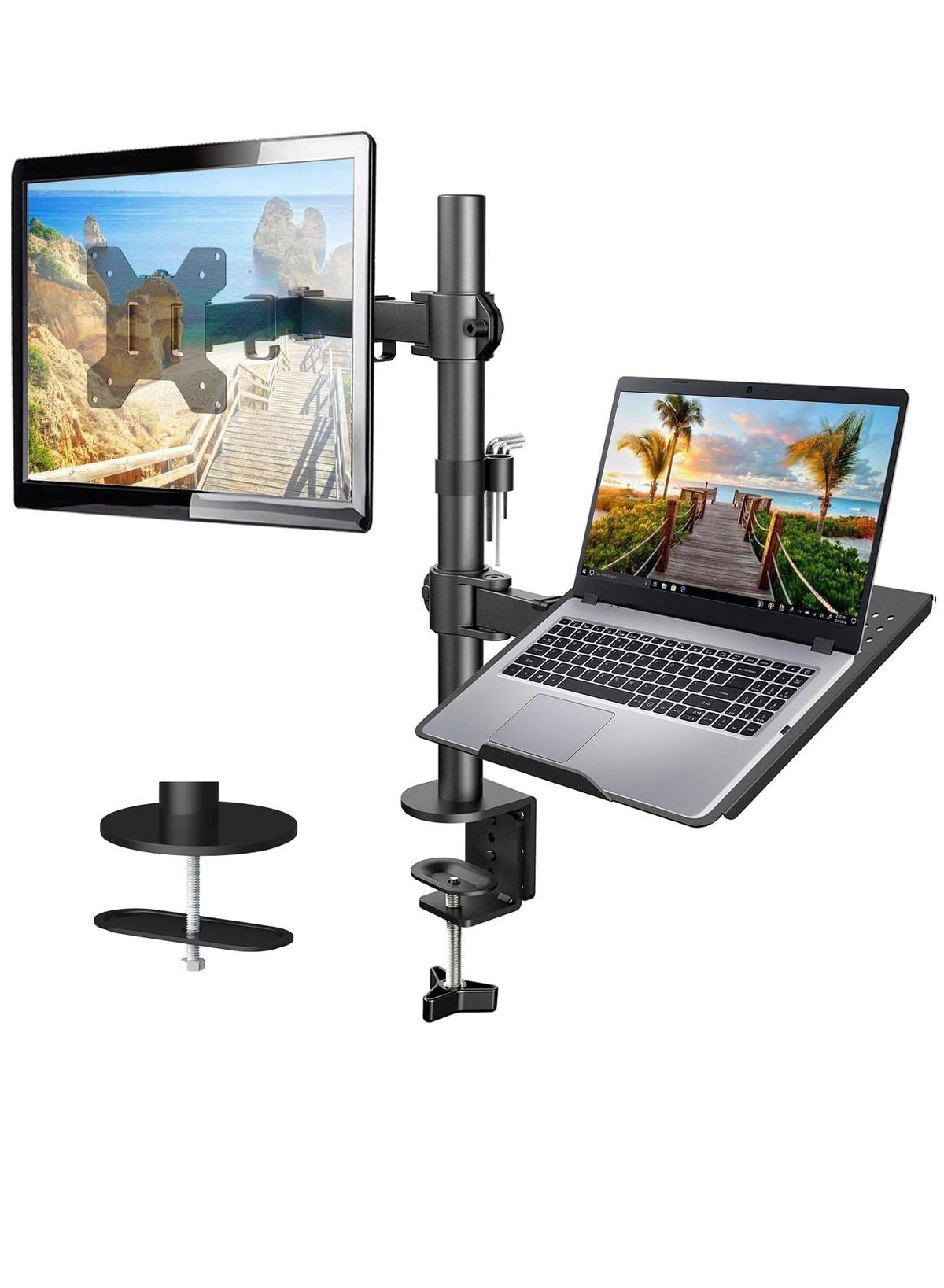 Generic Laptop Monitor Mount, Single Monitor Desk Mount Holds 13-32 ...
