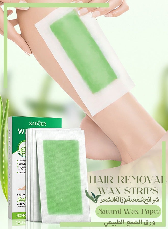 SADOER Wax Strips for Hair Removal, Double Sides Waxing Strips with ...