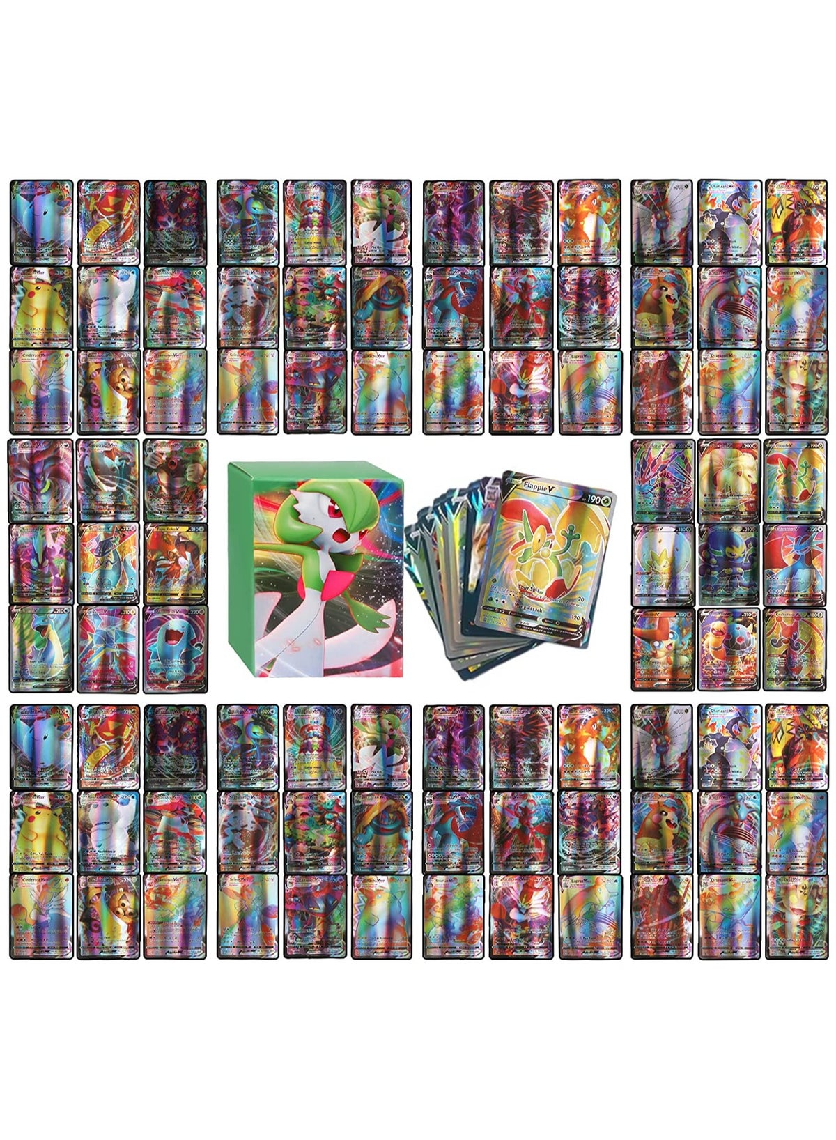 Pokemon 100 PCS Vmax Rare Cards Deck Box (60V Cards +40Vmax Cards) No ...