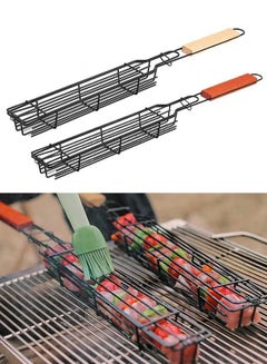 MIXDE 2 Packs 19.3” BBQ Net BBQ Cage Kebab Grilling Basket, Extra Long ...