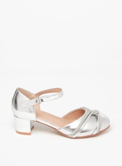 Flora Bella Girl's Embellished Block Heel Ballerina Shoes With Hook And ...