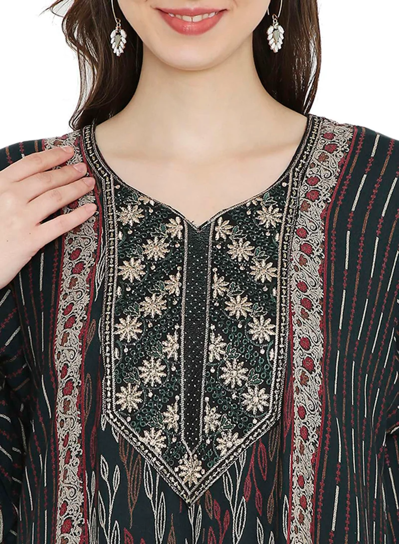 HANA & SARA UNIQUE THREAD EMBROIDERY WITH SMALL STONE WORK LONG VISCOSE ...