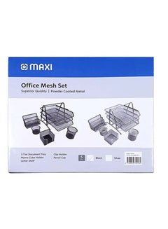 Maxi Maxi 5-Piece Metal Mesh Executive Desk Organizer Silver Color UAE ...