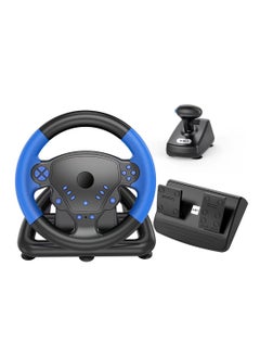 Flash Hawk 180 Degree Gaming Steering Wheel with Pedals and Gear Lever ...
