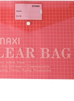 Maxi Maxi Fool Scap Clear Bag With Name Card Red,Document Folders, 209R ...
