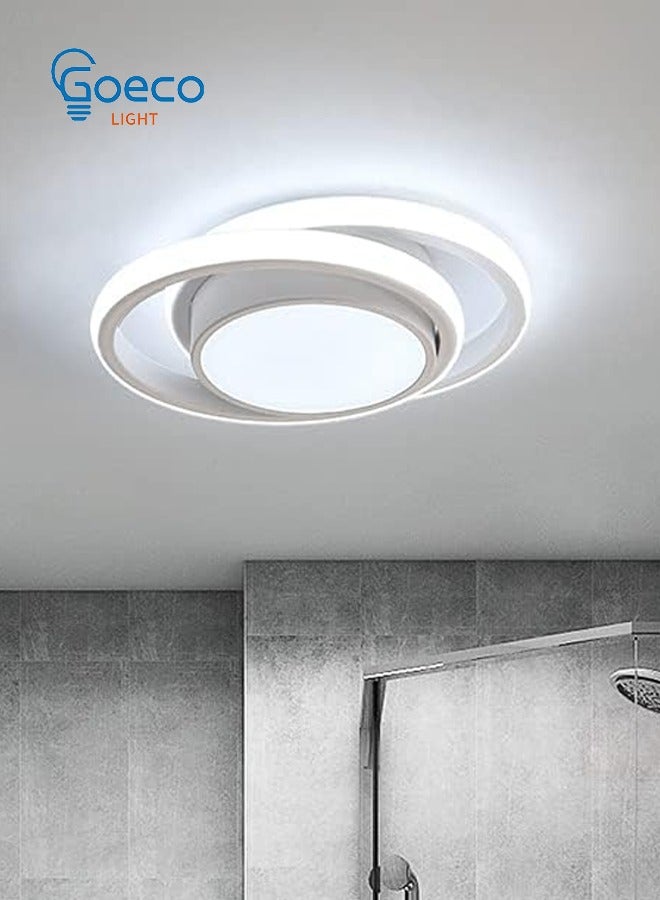 Goeco LED Aluminium Ceiling Light Double Round 32W 27*22*6cm White 220V ...