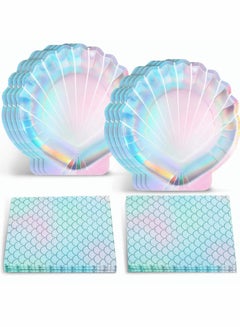Generic Mermaid Themed Party Supplies Set, 44 PCS Disposable ...