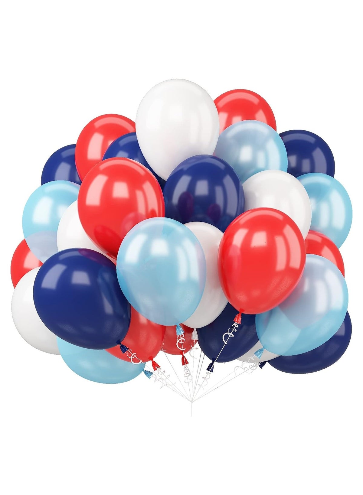 Generic 60 pcs 12 Inch Navy Blue Red White Party Balloons Pearl Red ...