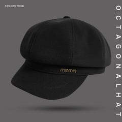 Generic Vintage British Octagonal Cap Women Fall/Winter 112 black ...
