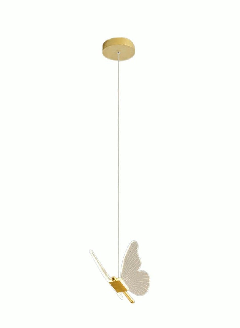 MIXDE Modern Butterfly LED Pendant Light Kitchen Island Gold Dimmable ...