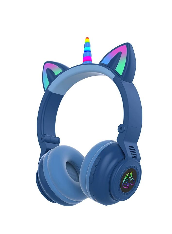 STN Wireless Cat Stereo Unicorn RGB LED Gaming Headset Headphones Works ...