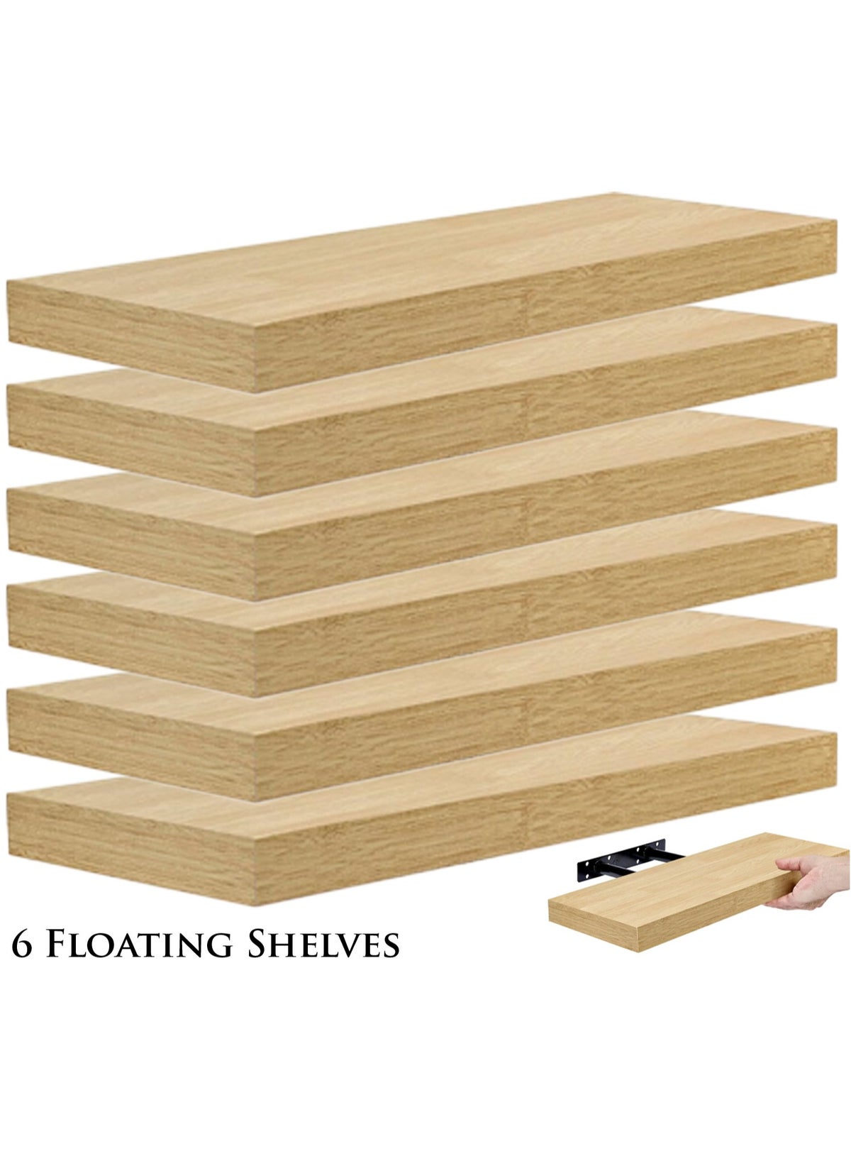 Roman Gifts Set of 6Pcs Floating Shelves for Wall Decor Wall Shelves ...