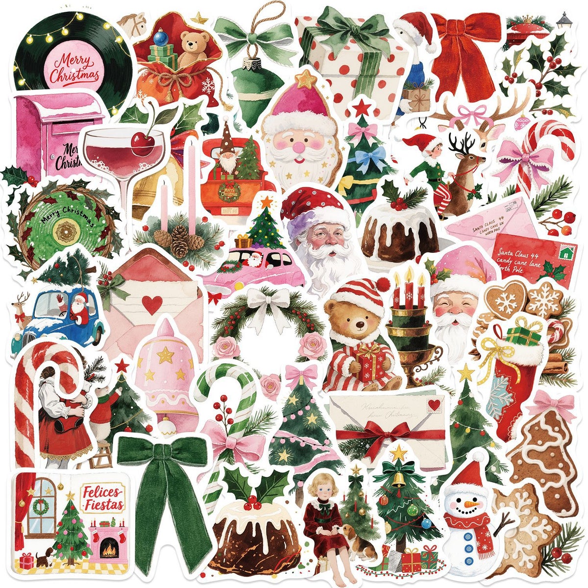 Generic 50 Christmas Aesthetic Stickers Cartoon Graffiti Waterproof ...