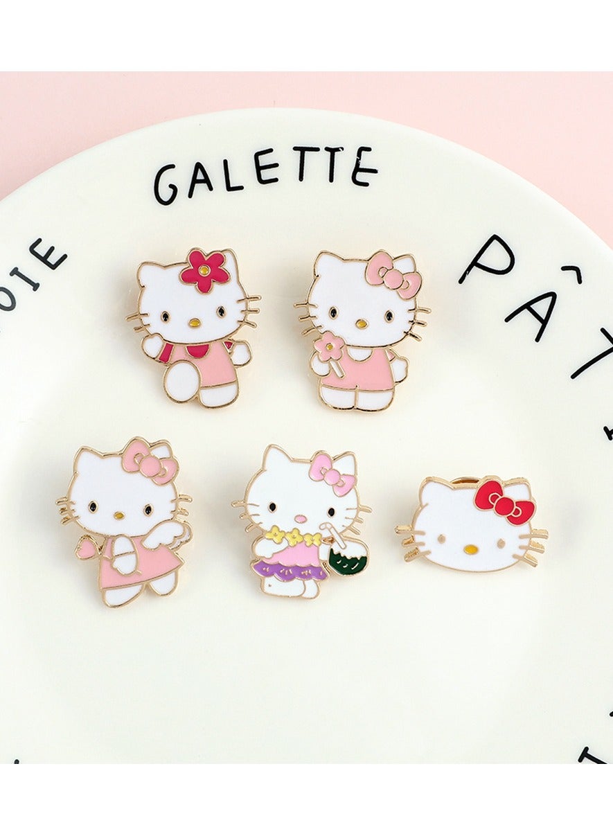 Sanrio 5-pack of cartoon Sanrio Hello Kitty metal badges, painted ...