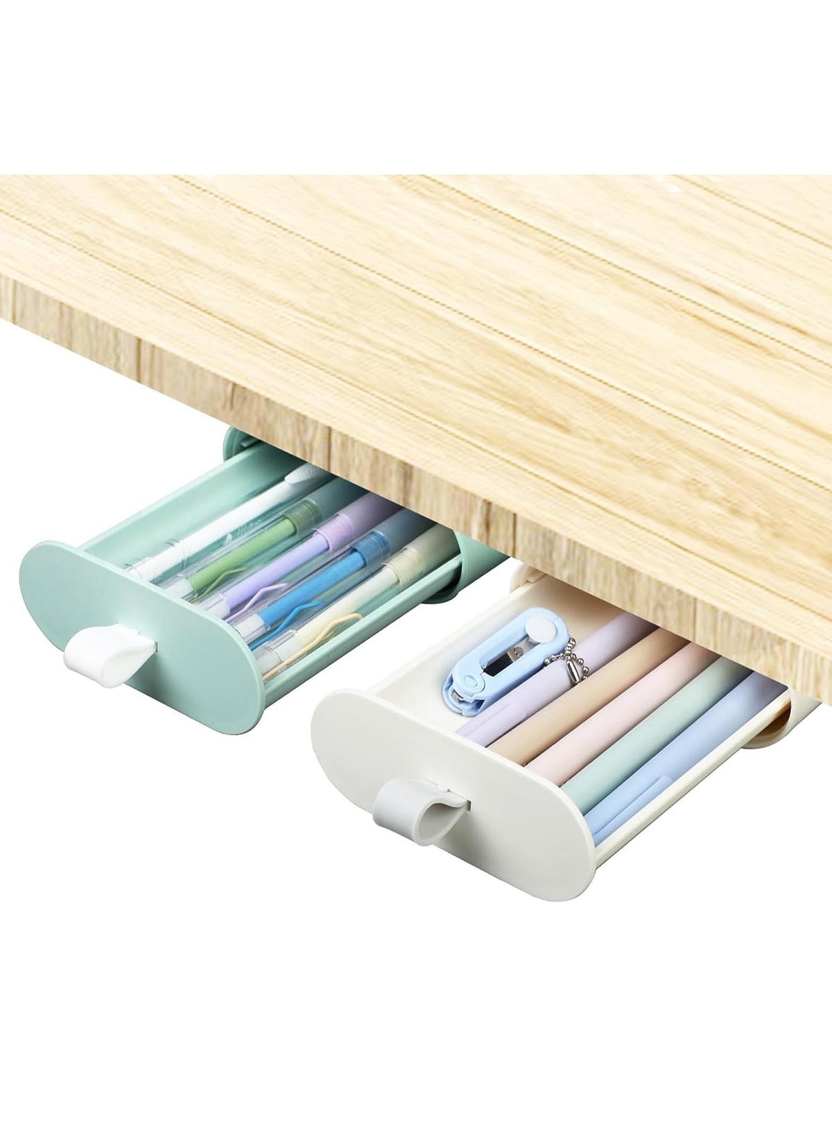 Gerenic 2 Pack Under Desk Drawer, Self-Adhesive Drawer Slide Out ...