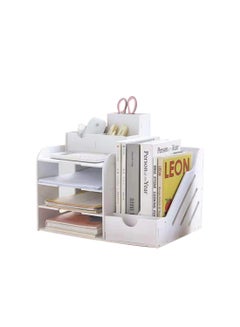Kidle 4 Tier Office White Desktop Organizer A4 Paper File Holder With ...