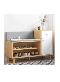 CityRiya-Long Shoe Storage Bench, Wooden Shoe Bench with Soft Cushion ...