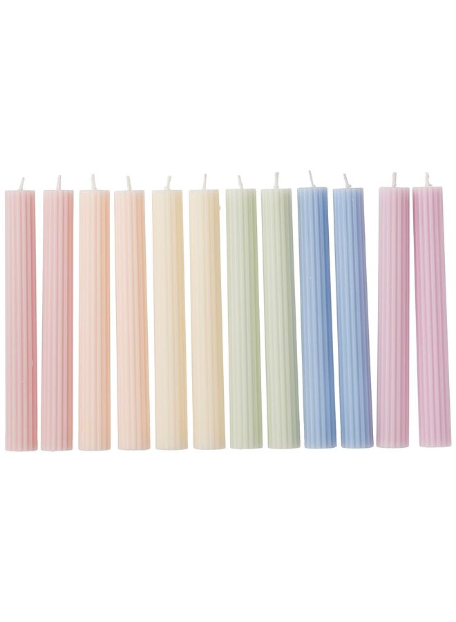 Generic 12PCS Soft Ribbed Candles Elegant Cake and Table Decorations ...
