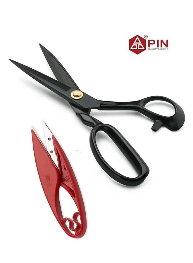 PIN 10 Inch Grooved Forging Professional Tailors Scissors With Thread ...
