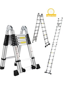 SUNRISE Telescoping Ladder Aluminum Ladder Multi Function A Type Portable Telescopic Extension ...