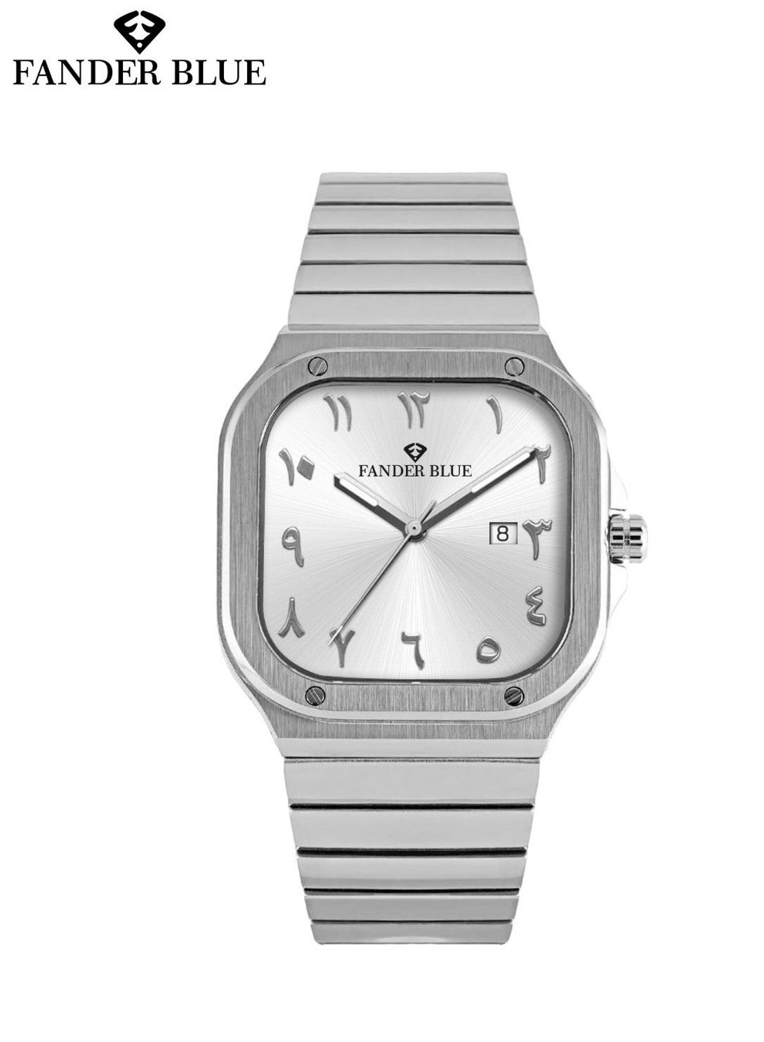 FANDER BLUE Men's Stainless Steel Analog Quartz Date Display Watch Easy ...