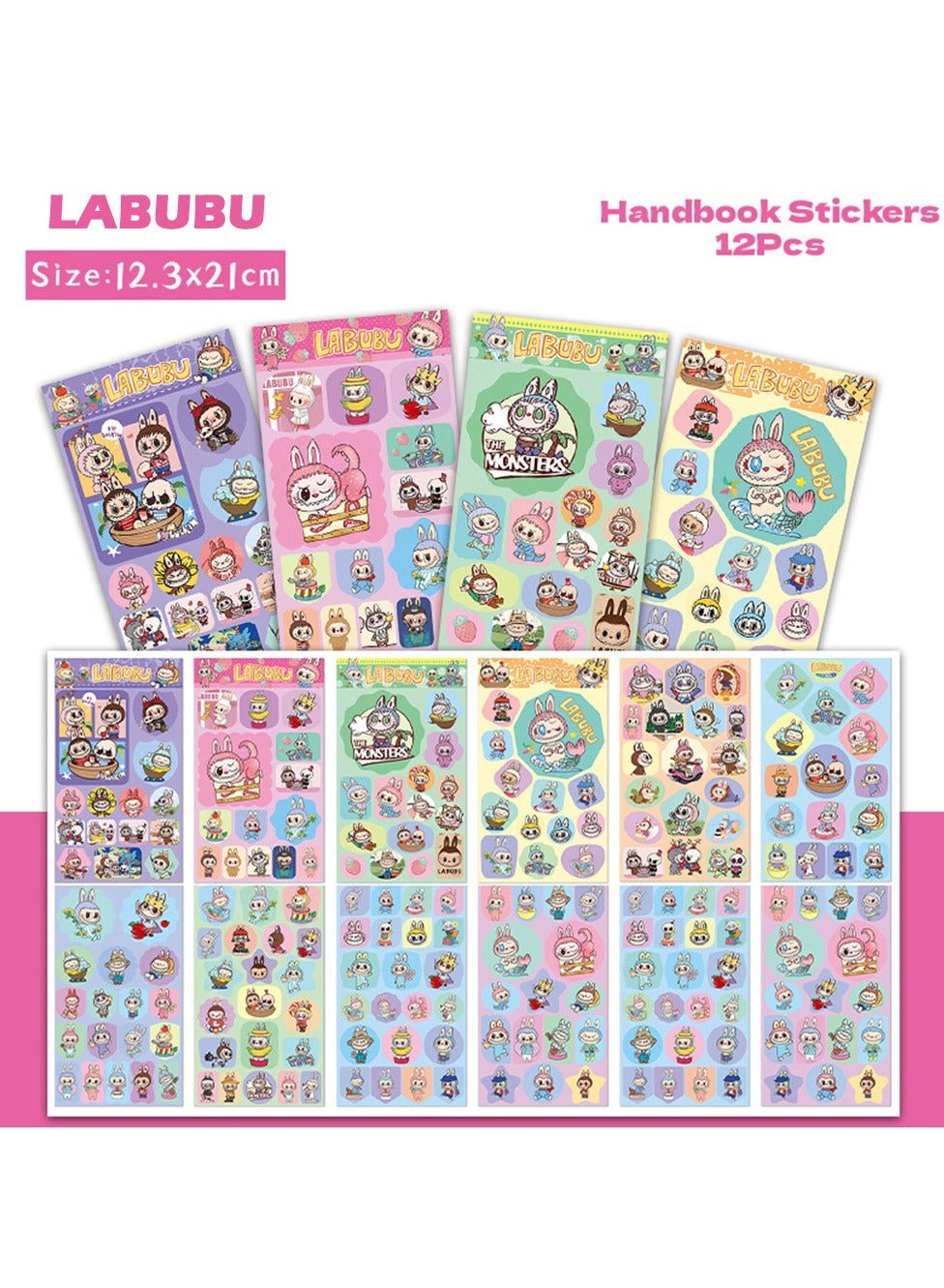 Generic 12 Sheets/Set LABUBU Stickers for Journal Handbook | Best Price ...