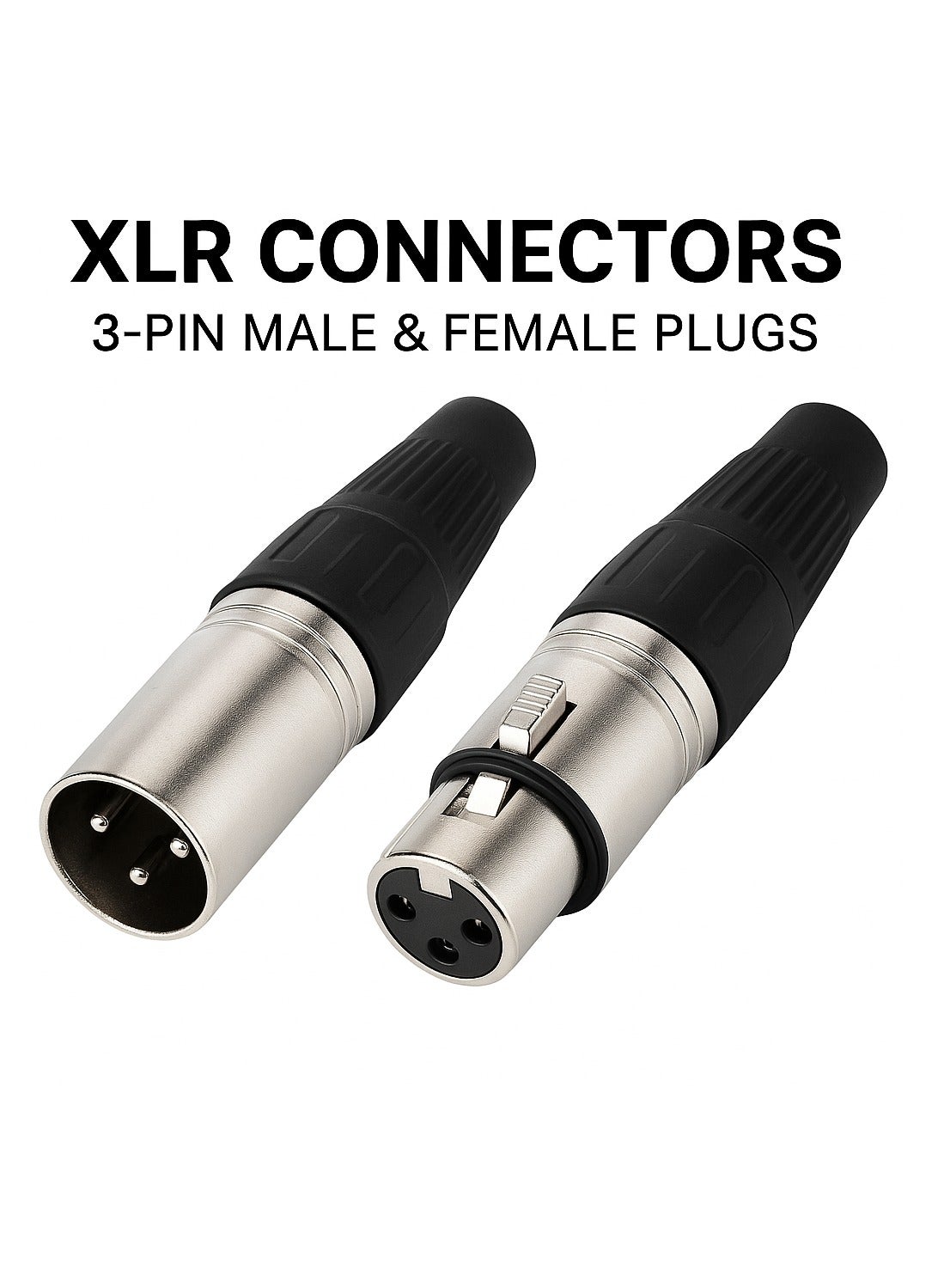 Mike Music XLR 3-Pin Male to Female Audio Connector – Professional ...