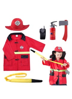 MIXDE Fireman Costume Pretend Play Set Firefighter Costume for Kids ...