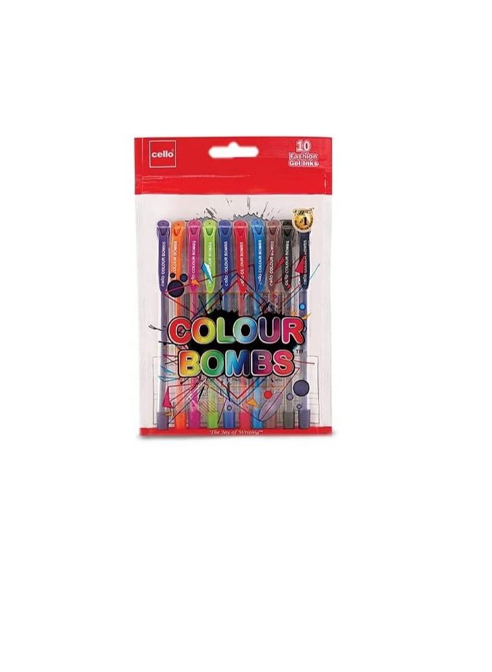 Cello Cello Colour Bombs Gel Pens 10 Pc Assorted | Best Price UAE ...