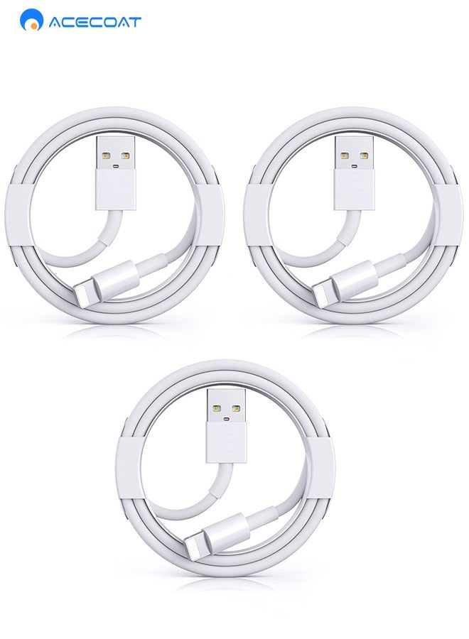 ACECOAT 3 Pack iPhone Charging Cable 1M, [Apple MFi Certified] iPhone ...