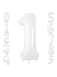 ThePartyPopper White Number Balloons 40 Inch Helium Number 1 Balloon ...