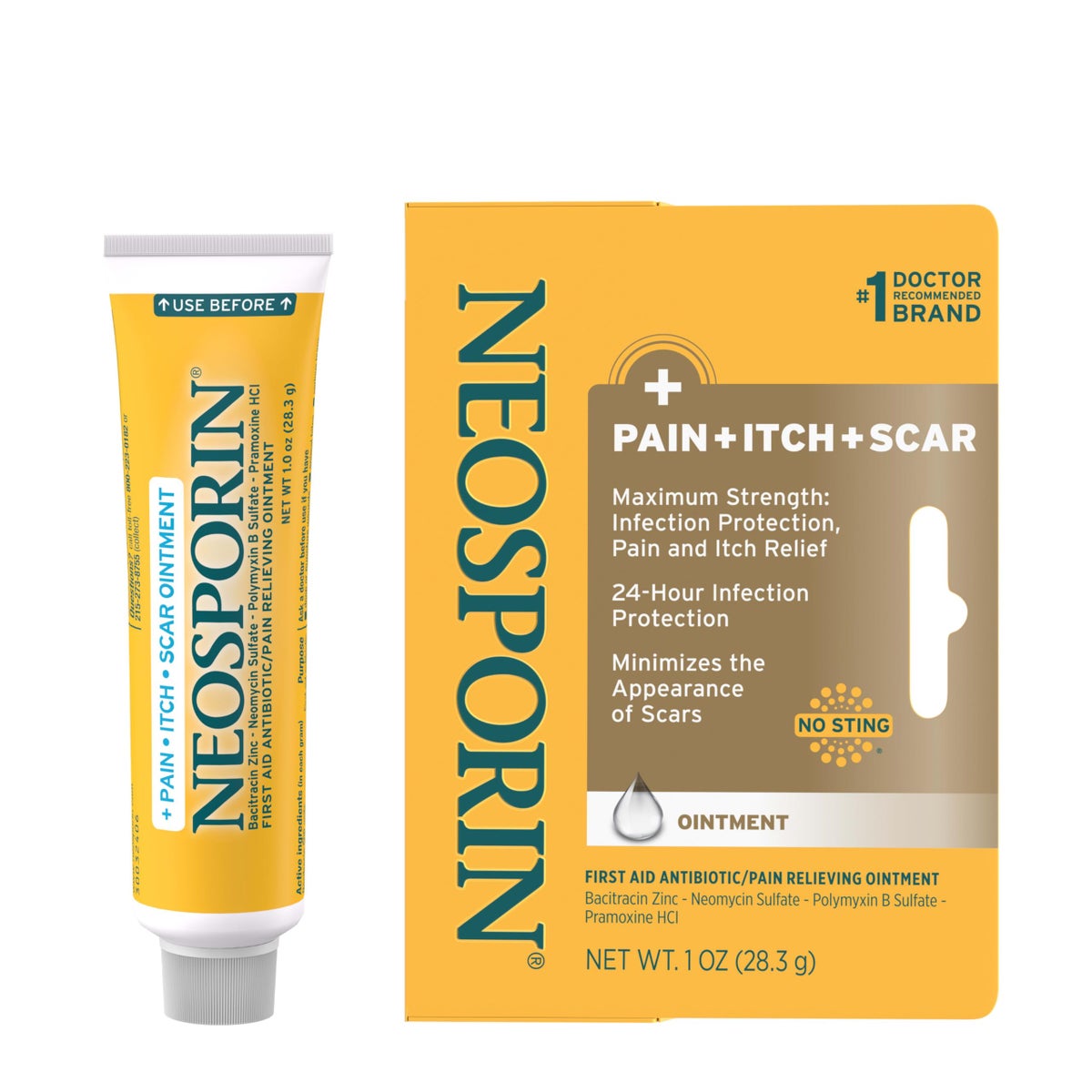Neosporin Neosporin First Aid Antibiotic Pain-Relieving, Anti-Itch ...