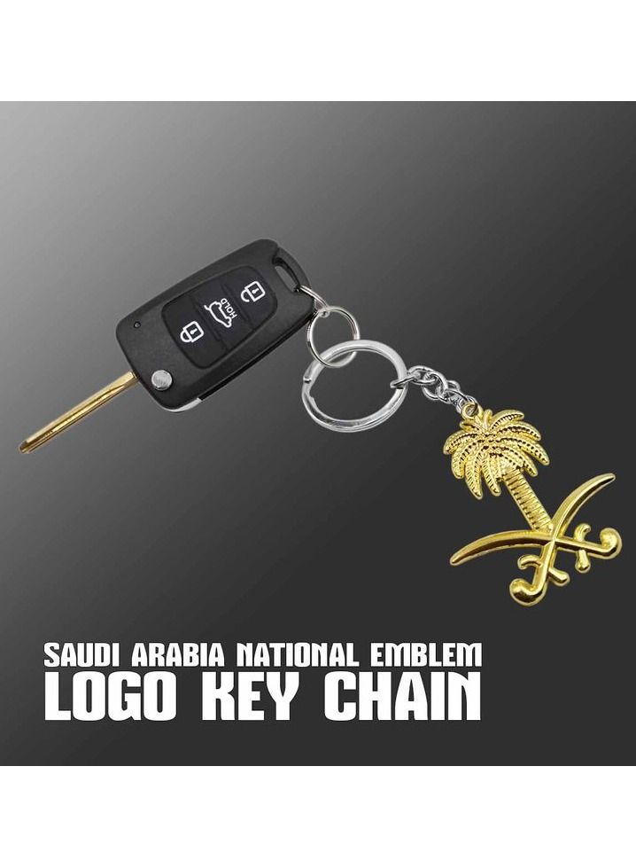 Generic 1 Pcs Car key Chain, Saudi Arabia National Emblem Logo Key ...