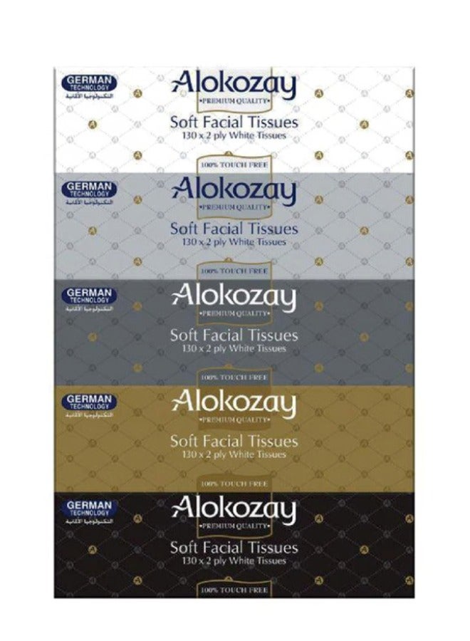 Alokozay Facial Tissue 130 Sheets 2ply Pack of 5 | Best Price UAE ...