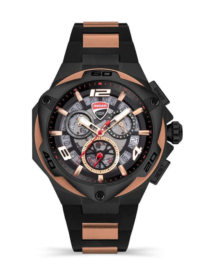 Ducati Corse Motore Black Silicon With Metal Links Watch For Men Water ...