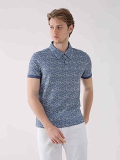 Dufy Navy Blue Men's Slim Fit Polo Neck Tshirt UAE | Dubai, Abu Dhabi