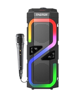 Faster Portable Party Speaker with Wired Mic, 20W Powerful Sound ...