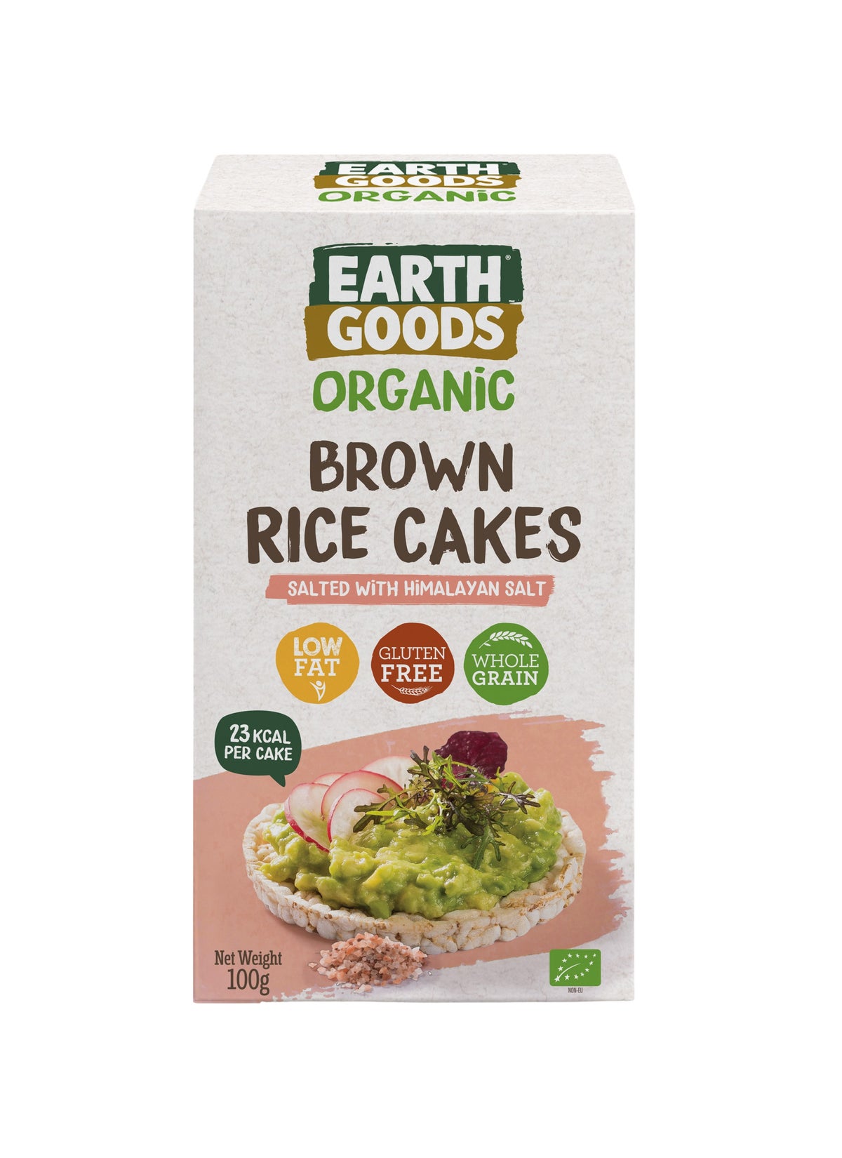 Earth Goods Organic Brown Rice Cake Salted with Himalayan Salt | Best ...