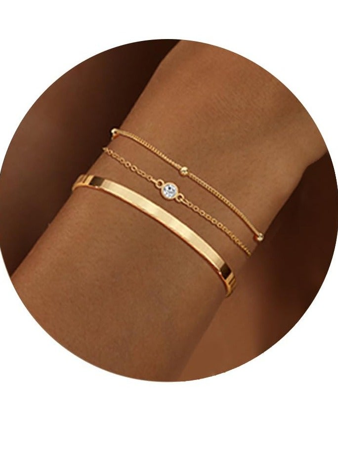 Generic Gold Bracelet for Women 14K Real Gold Bracelet Sets for Women ...