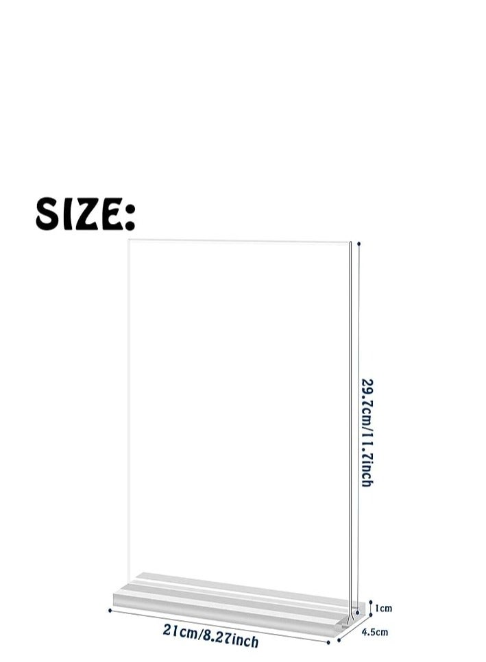 PARTNER Acrylic Sign Holder A4 - Double Sided Acrylic T Shape Table Top ...