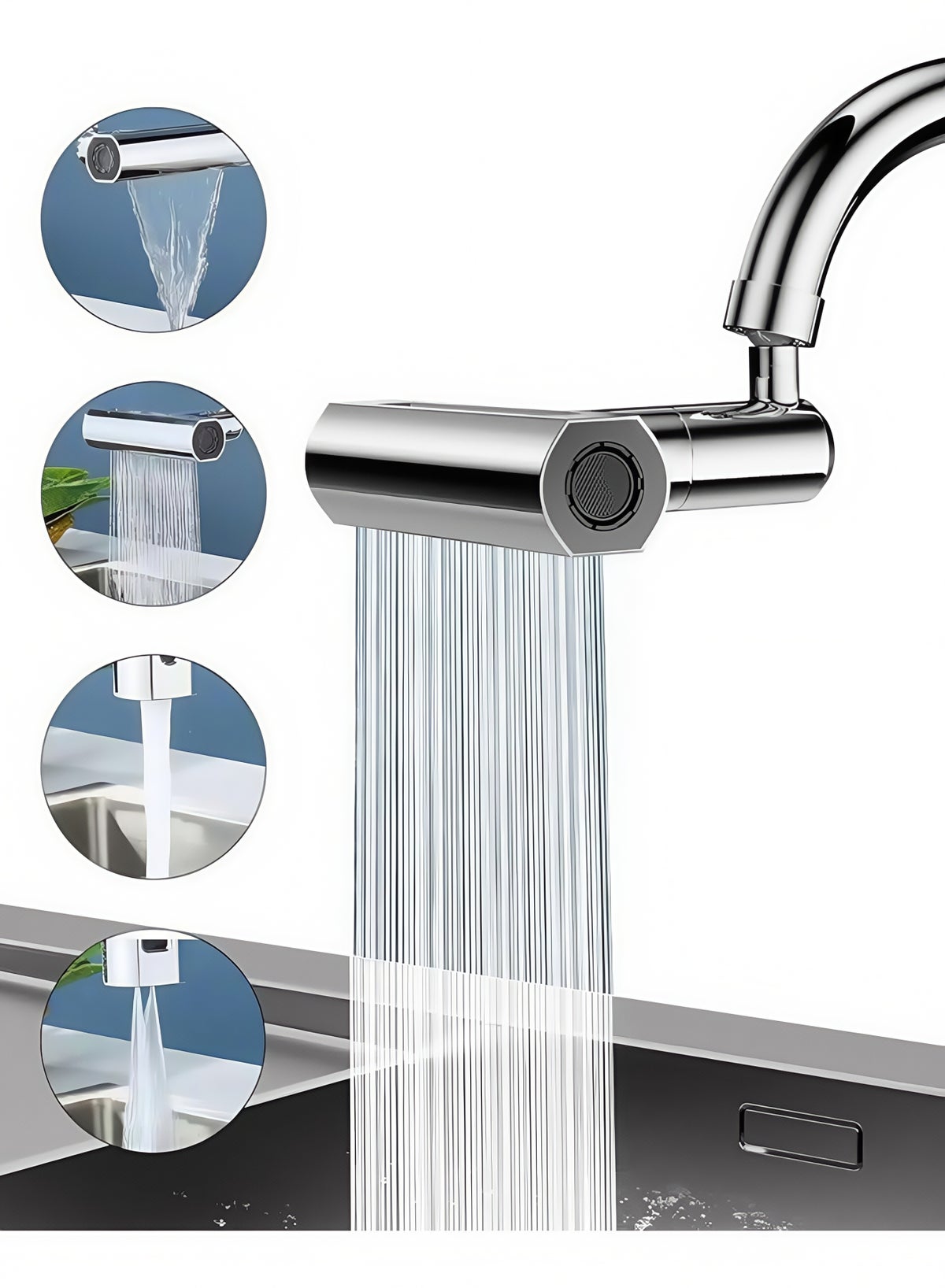 Generic 4 in 1 Kitchen Waterfall Faucet Extender Spillproof Faucet ...