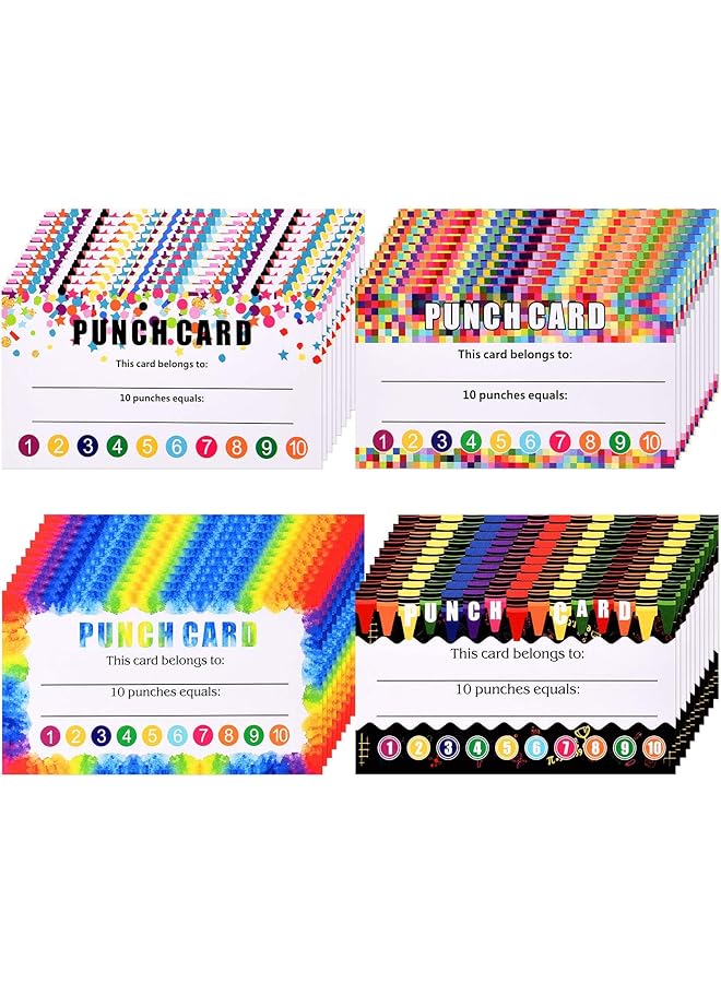 erorex 320 Pieces Punch Cards Incentive Loyalty Reward Card Student ...