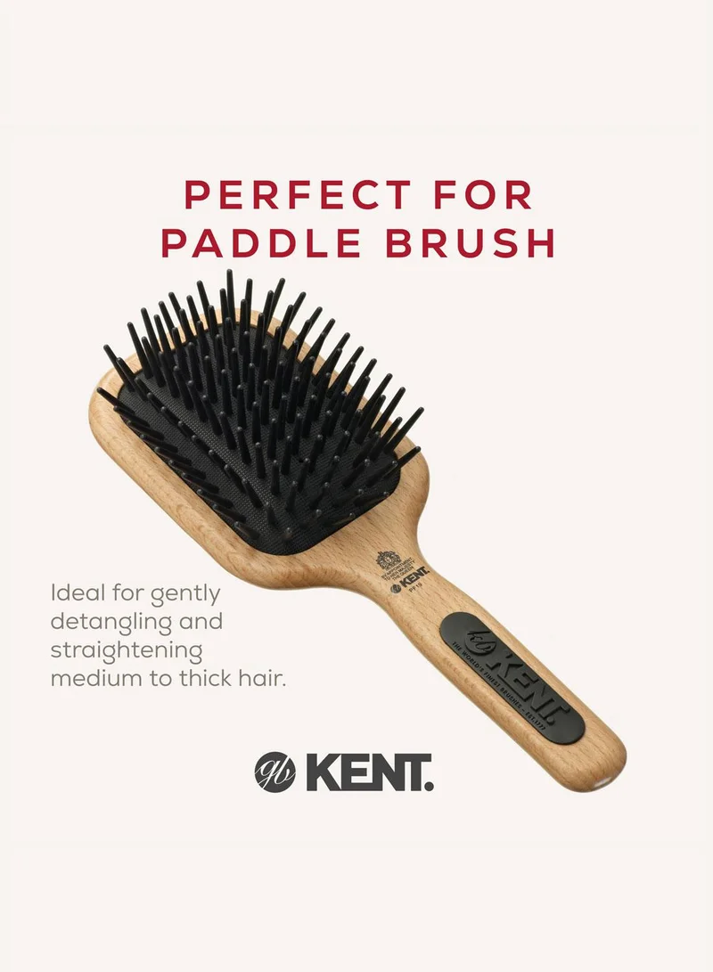 KENT PF19 Large Quill Paddle Wooden Hair Brush - Air-Cushioned Rubber ...