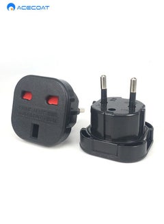 ACECOAT UK to EU Travel Converter, UK 3-Pin to European 2-Pin Grounded ...