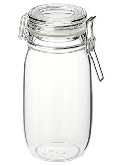 Generic Jar with lid, clear glass, 1 l KSA | Riyadh, Jeddah