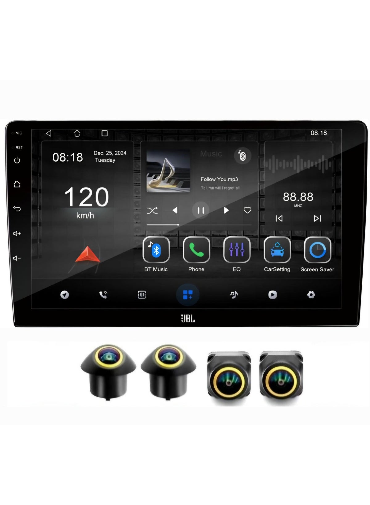 JBL 9 Inch JBL Android Car Stereo 4GB RAM 64GB Memory With 360D ...