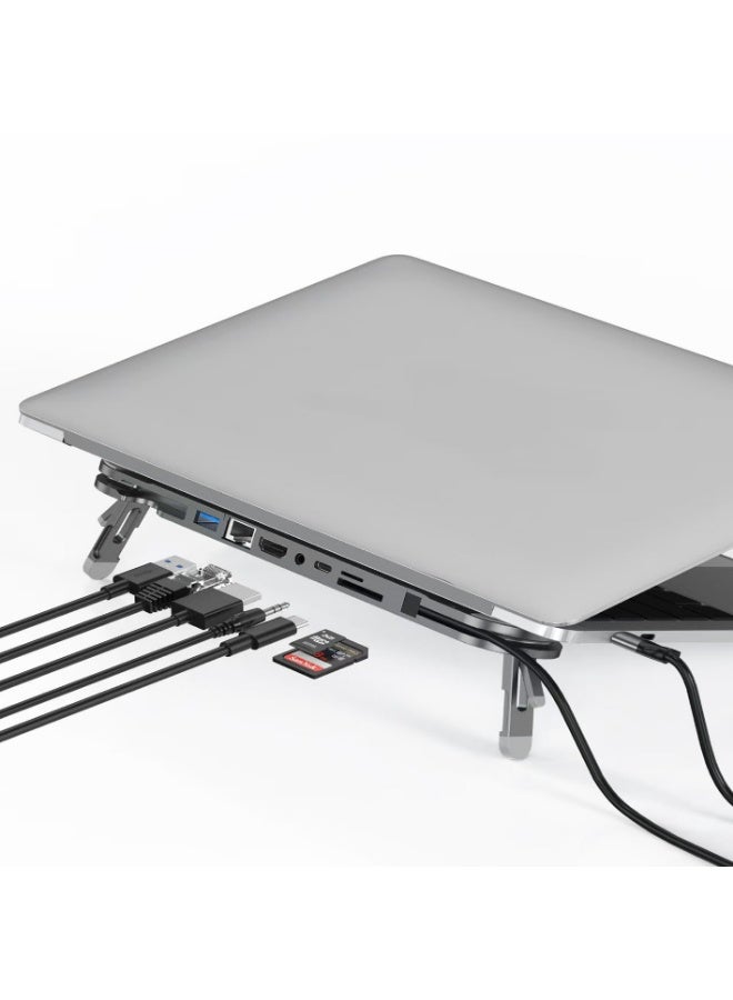 Generic Laptop Stand Docking HUB – Foldable Alloy Laptop Stand with ...