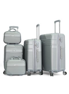 GIORDANO Giordano Hardshell Luggage Trolley 5 pcs Set,Silver KSA ...